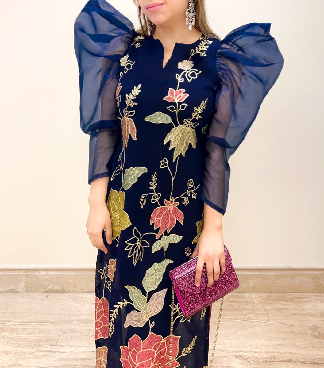 Navy Embroidered Tunic – TPS Clothing