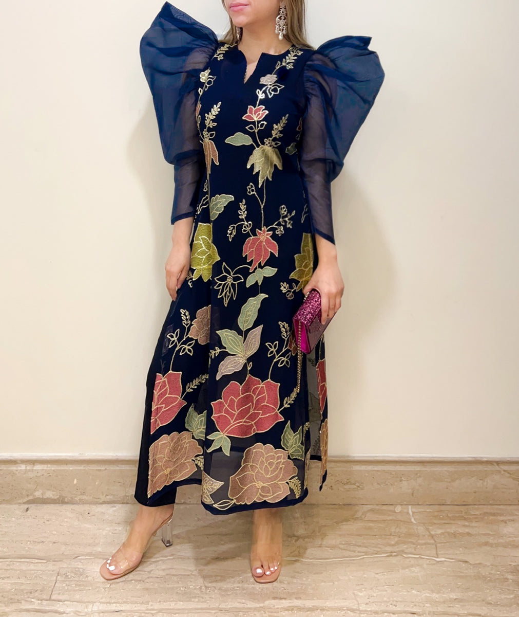 Navy Embroidered Tunic – TPS Clothing